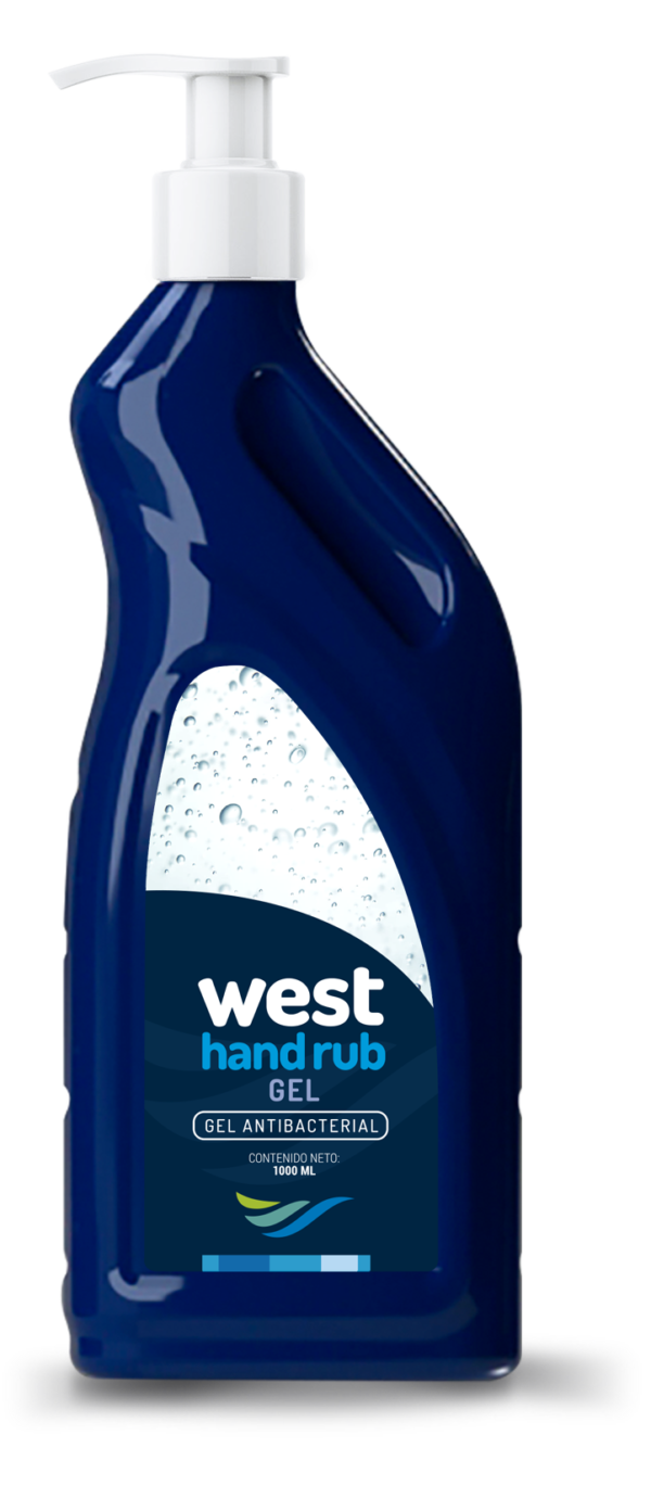 GEL ANTIBACTERIAL HAND RUB GEL BOTELLA VALVULA CREMERA X 1000ML *WEST ...
